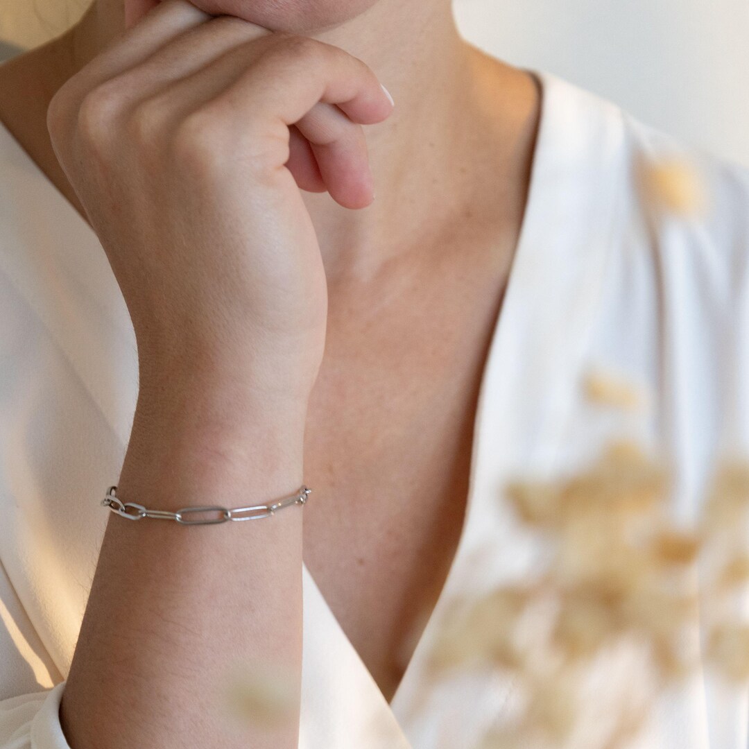 Silver Chain Bracelet, Twist Chain, Figaro Chains, Curb Chain, Dainty ...
