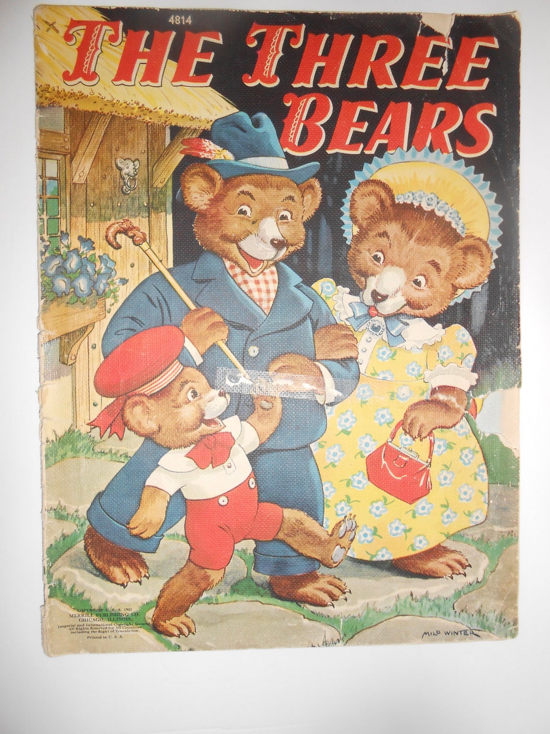 The Three Bears Linen Book 1941 Merrile Publishing Chicago - Etsy