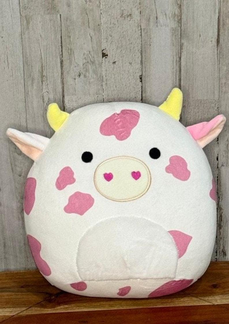 Squishmallows Evangelica Pink Cow Plush Pillow Medium 10" Stuffed ...