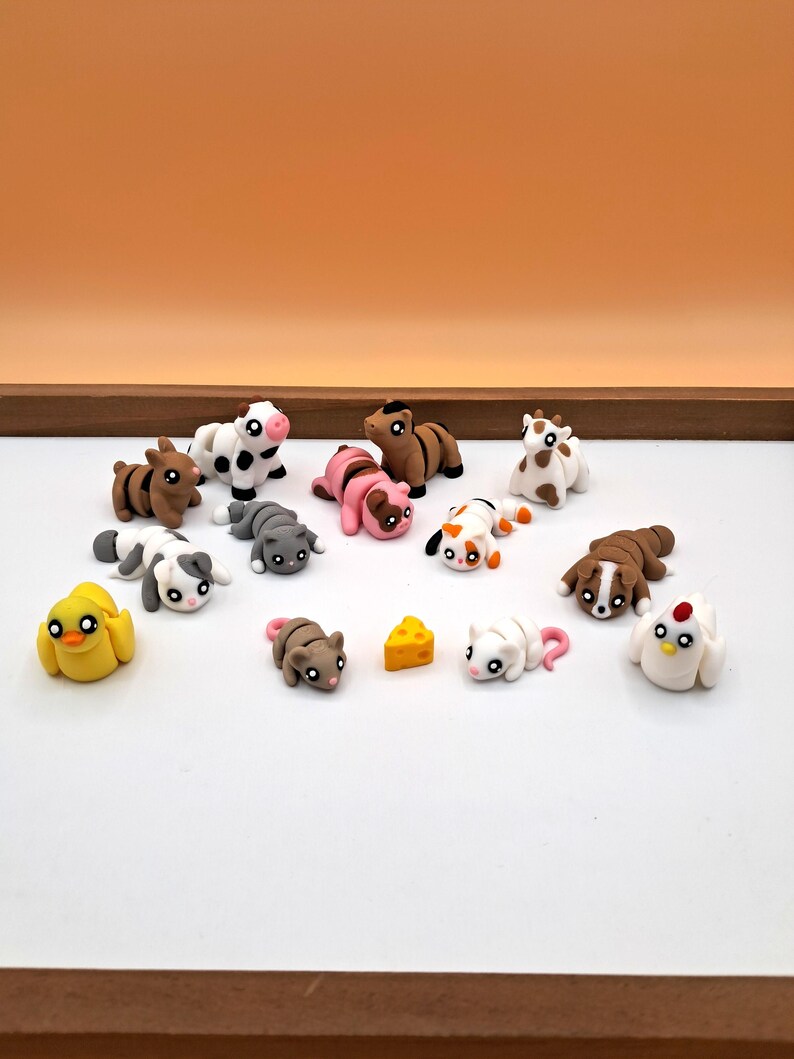 3D Printed Articulated Farm Animal Fidget Toys – Cow, Pig, Horse ...