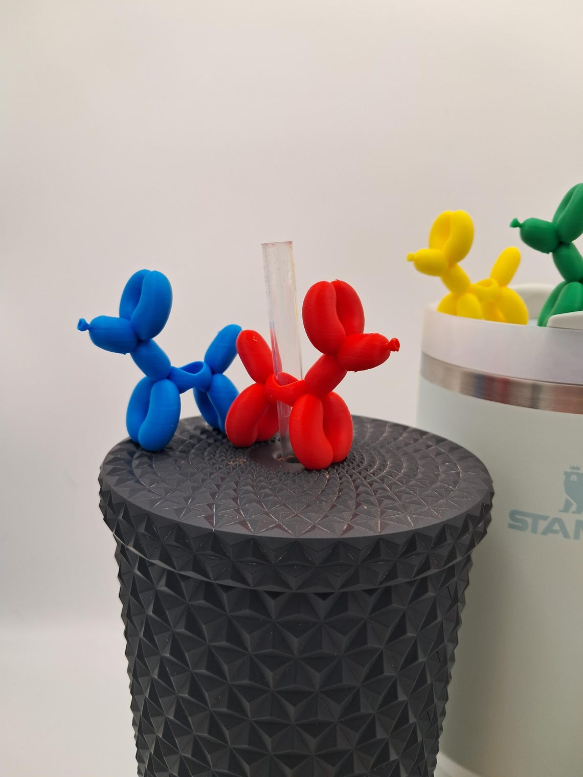 3D Printed Balloon Dog Straw Topper – Fun Cup Accessory for Tumblers - Etsy