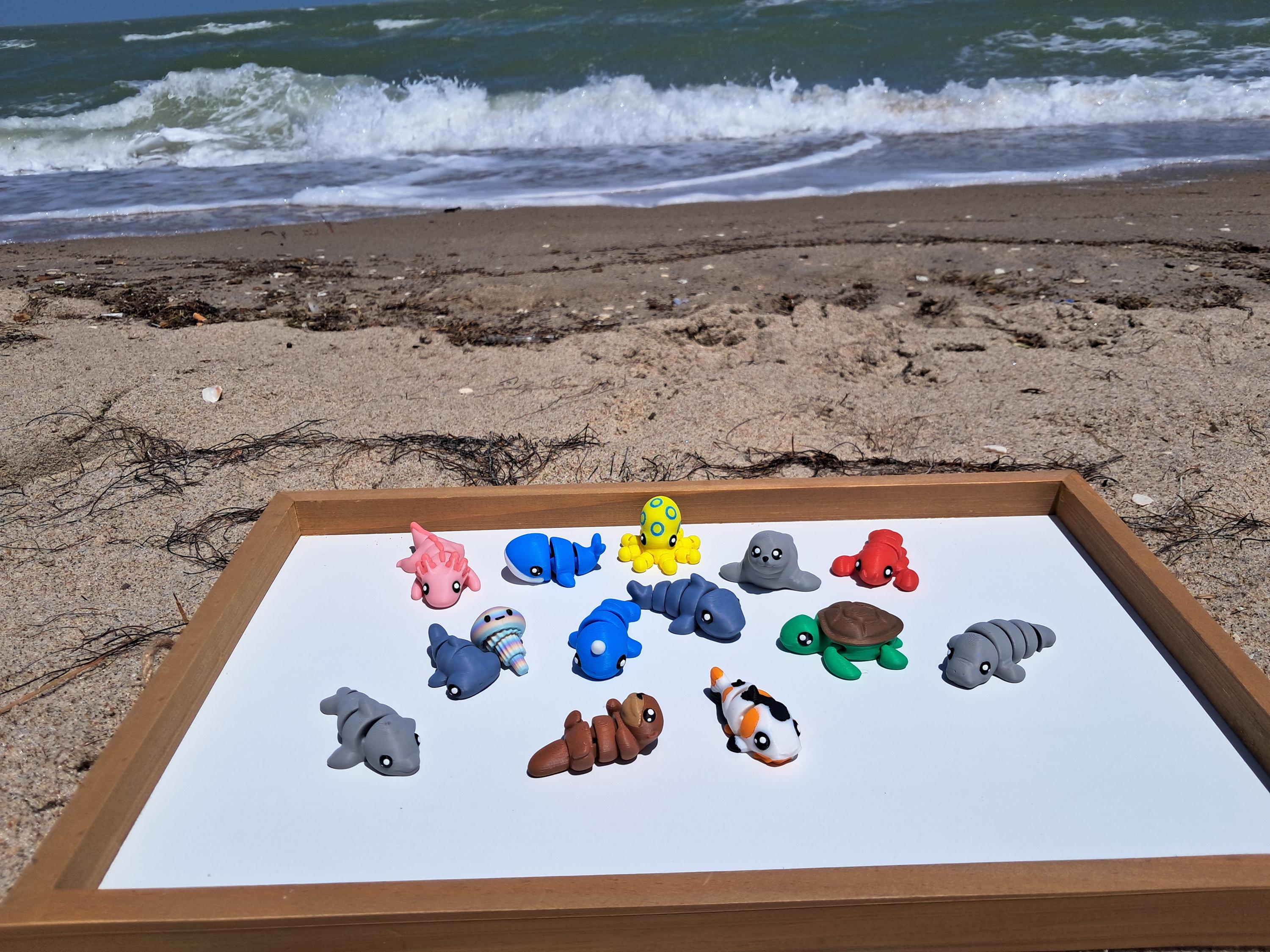 3D Printed Articulated Sea Animals – Ocean Fidget Toys Set – Octopus ...
