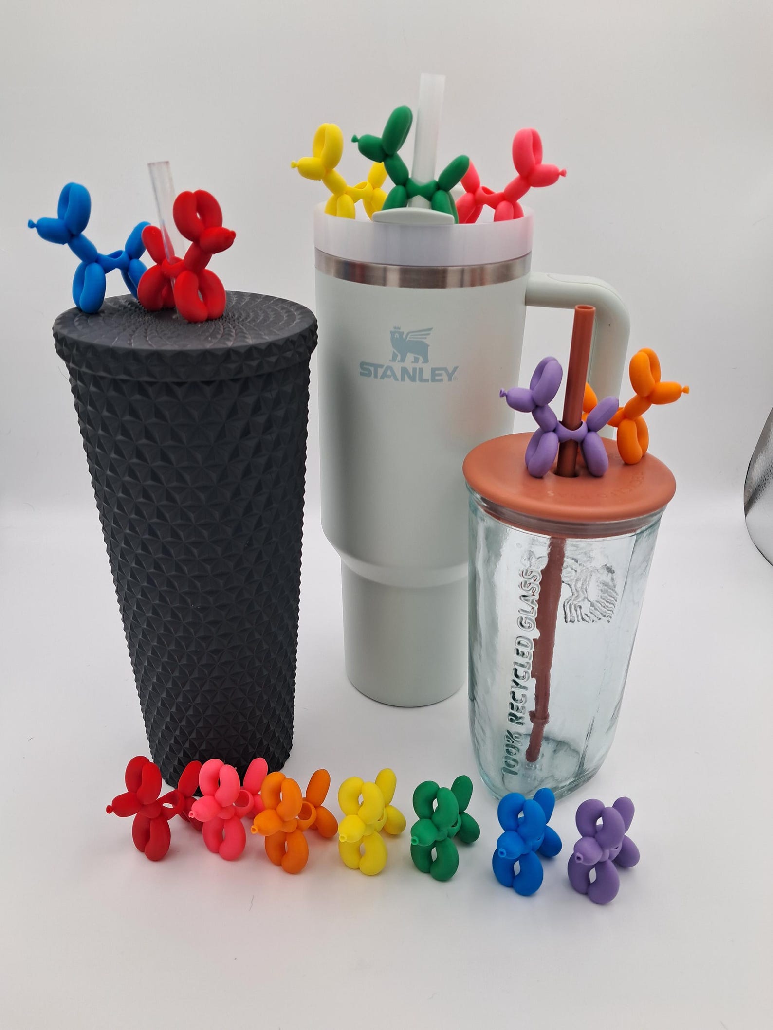 3D Printed Balloon Dog Straw Topper – Fun Cup Accessory for Tumblers - Etsy