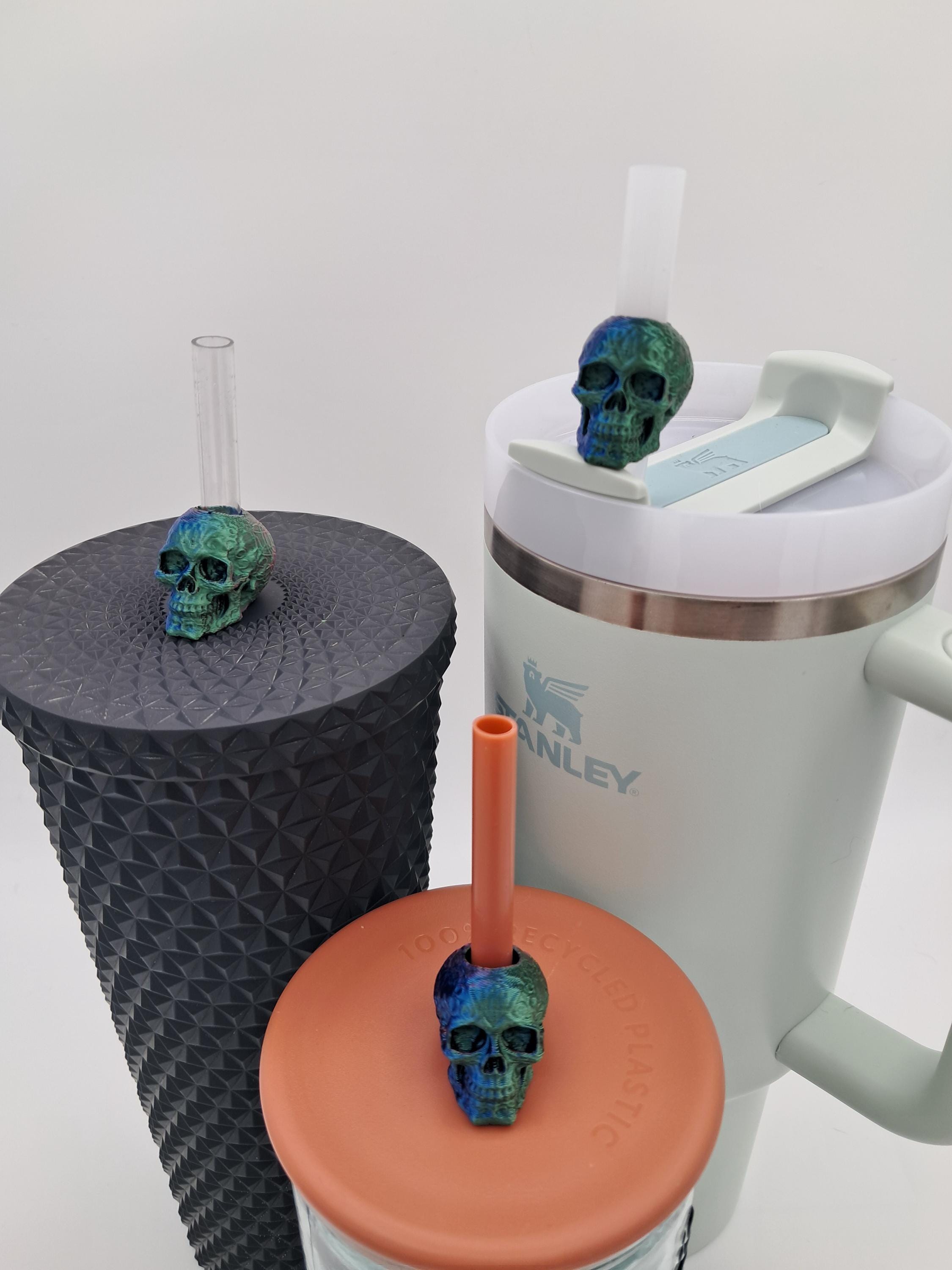 Gothic Skull Straw Topper – Celtic Skull - Creepy Cute Reusable Drink ...