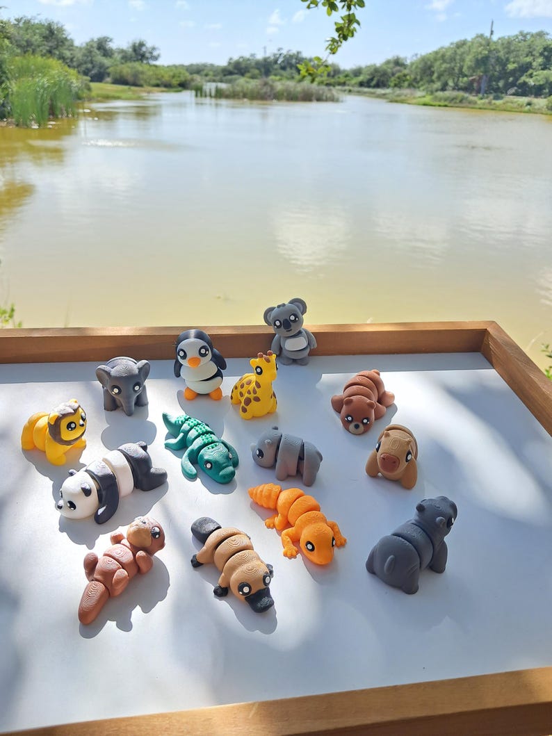 3D Printed Articulated Zoo Animal Fidget Toys – Elephant, Giraffe, Lion ...
