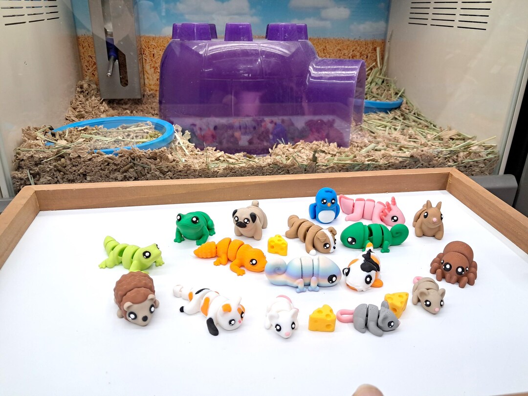 3D Printed Articulated Pet Fidget Toy Set – Dog, Cat, Bunny, Mouse ...