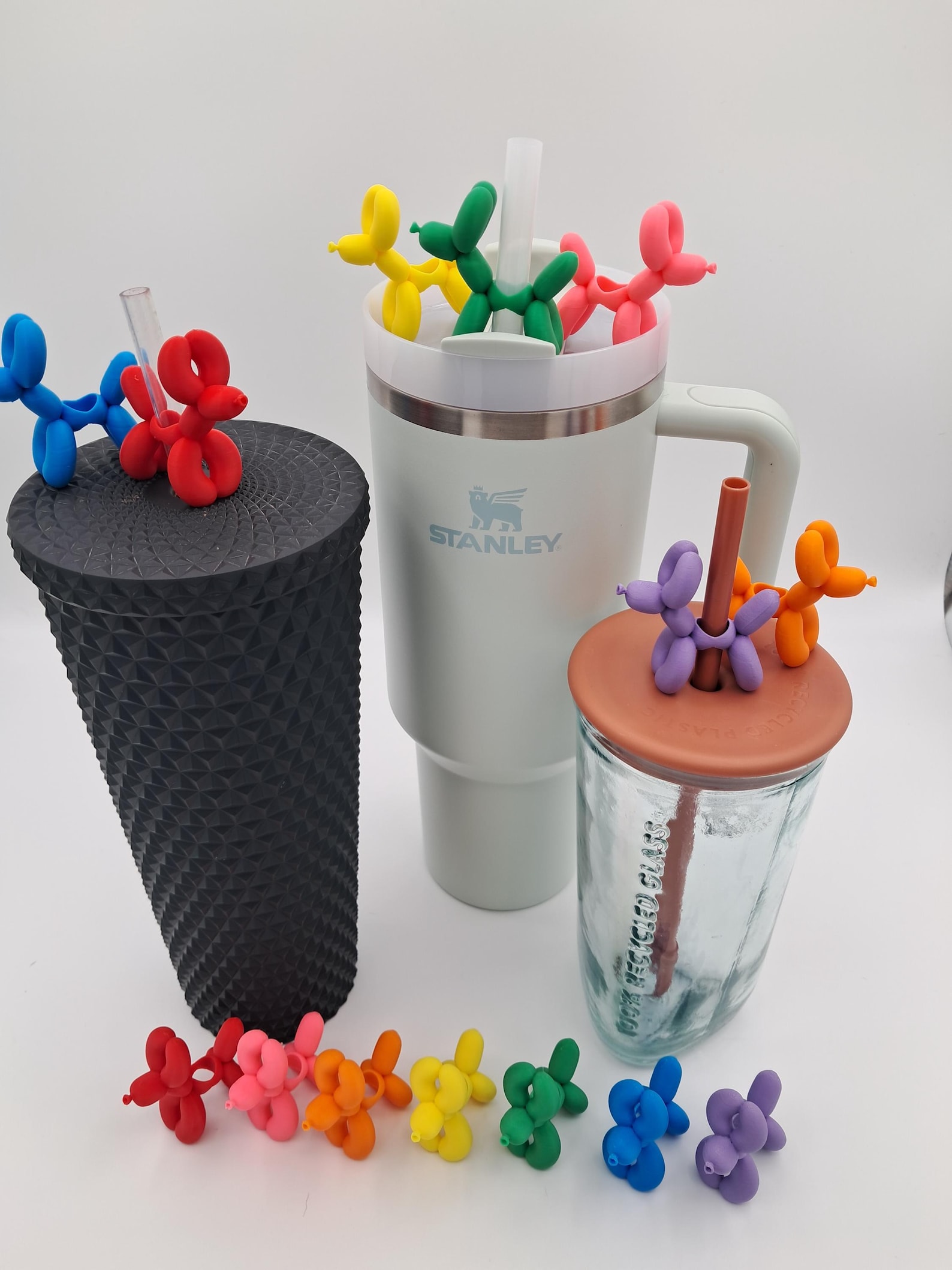 3D Printed Balloon Dog Straw Topper – Fun Cup Accessory for Tumblers - Etsy