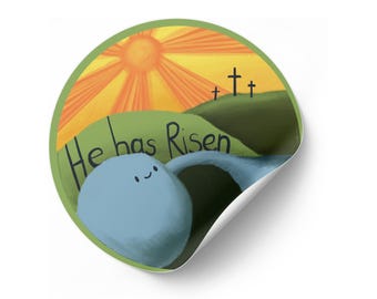 Boho Easter Window Cling - Empty Tomb Scene Decor - He is Risen Sticker ...