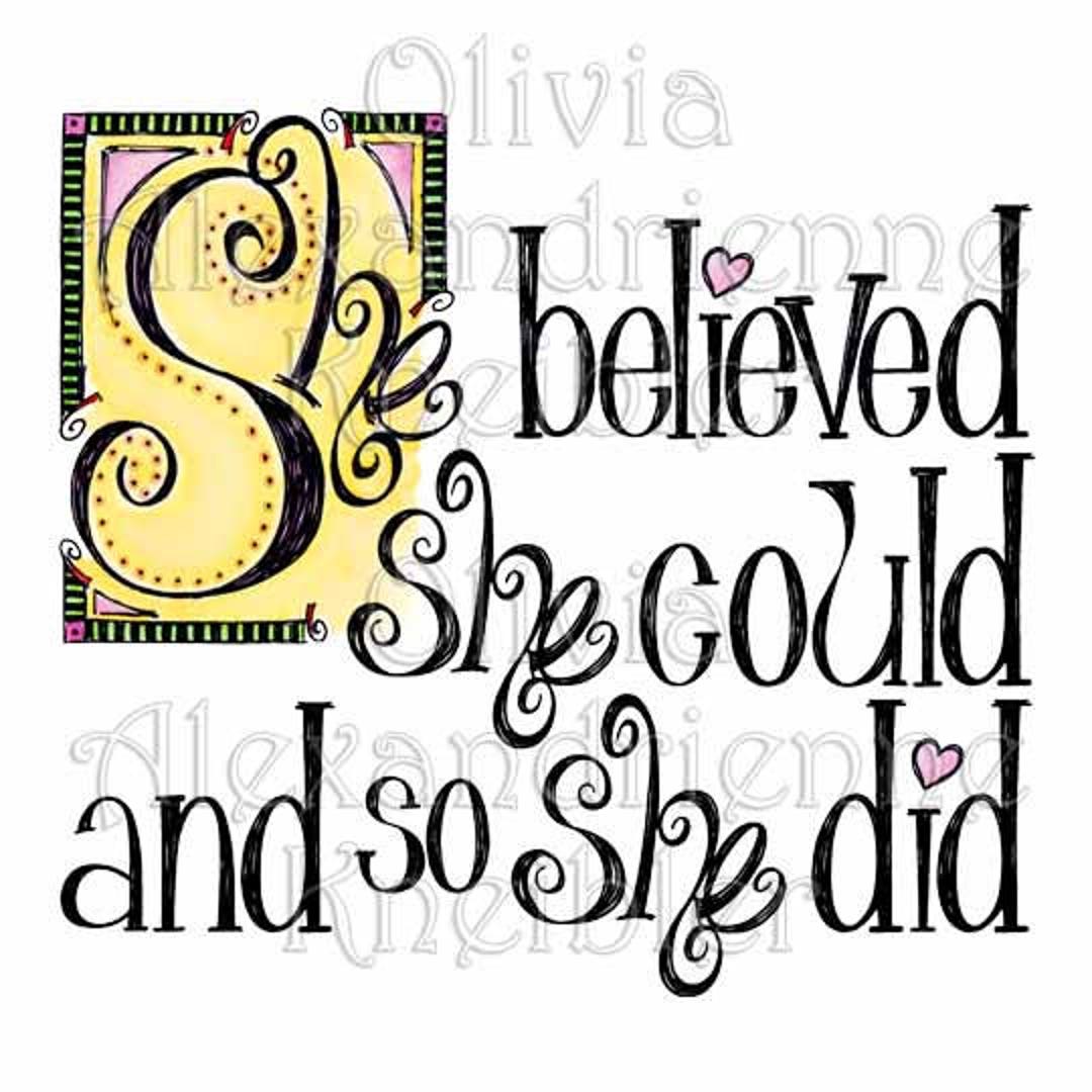 She Believed She Could and so She Did, Downloadable Clip Art - Personal ...