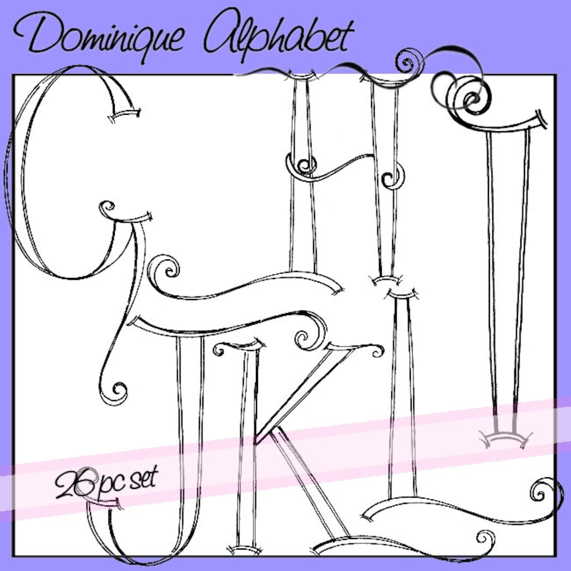 Dominique Alphabet Upper Case - Personal and Limited Commercial Use - Etsy