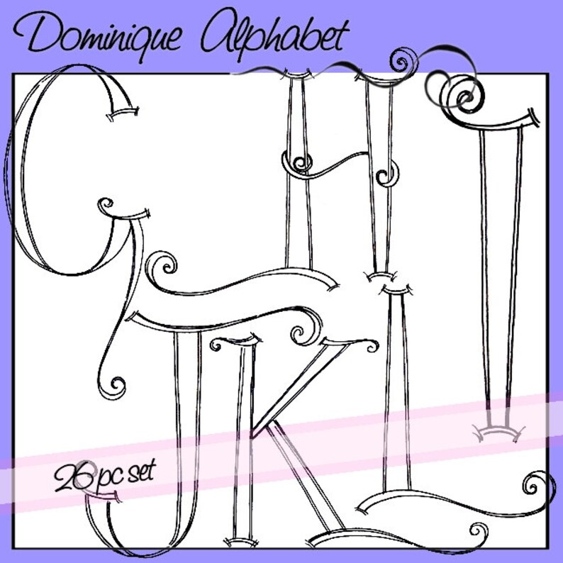 Dominique Alphabet Upper Case - Personal and Limited Commercial Use - Etsy