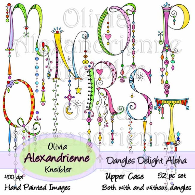 Dangles Delight Alphabet Upper Case - With and Without Dangles Included ...