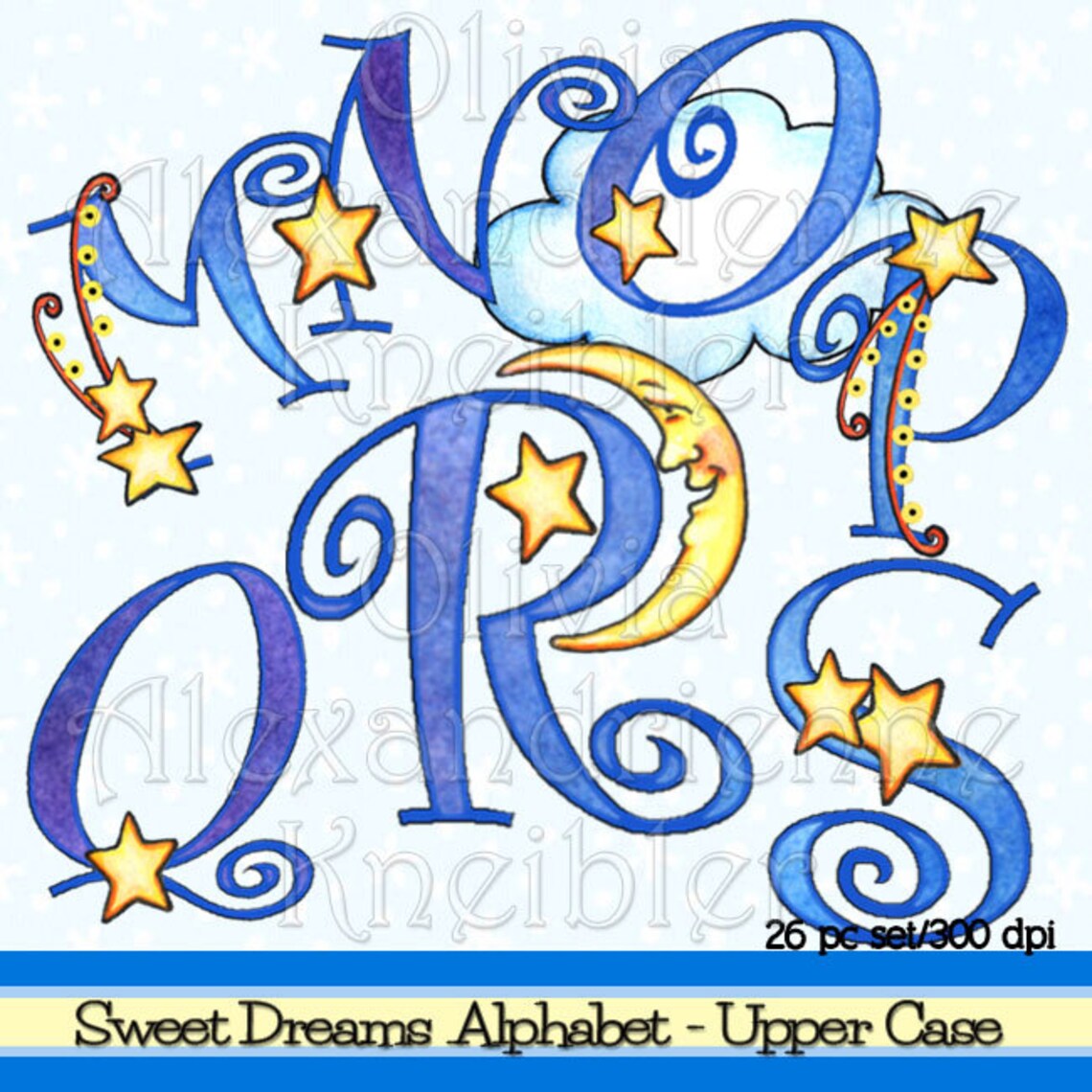 Sweet Dreams Alphabet Upper Case - Personal and Limited Commercial Use ...