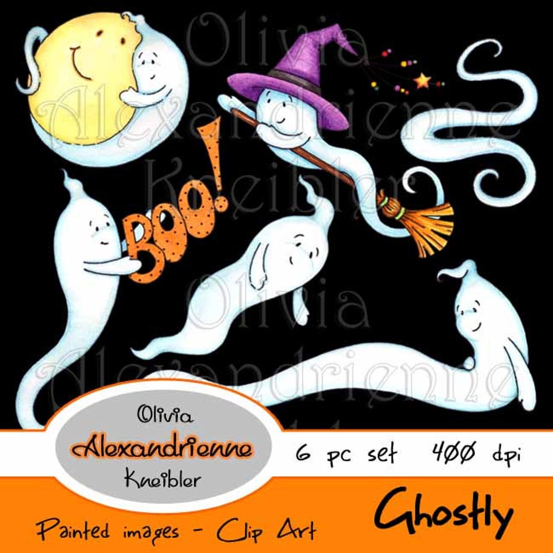 Ghostly Halloween Downloadable Clip Art - Personal and Limited ...