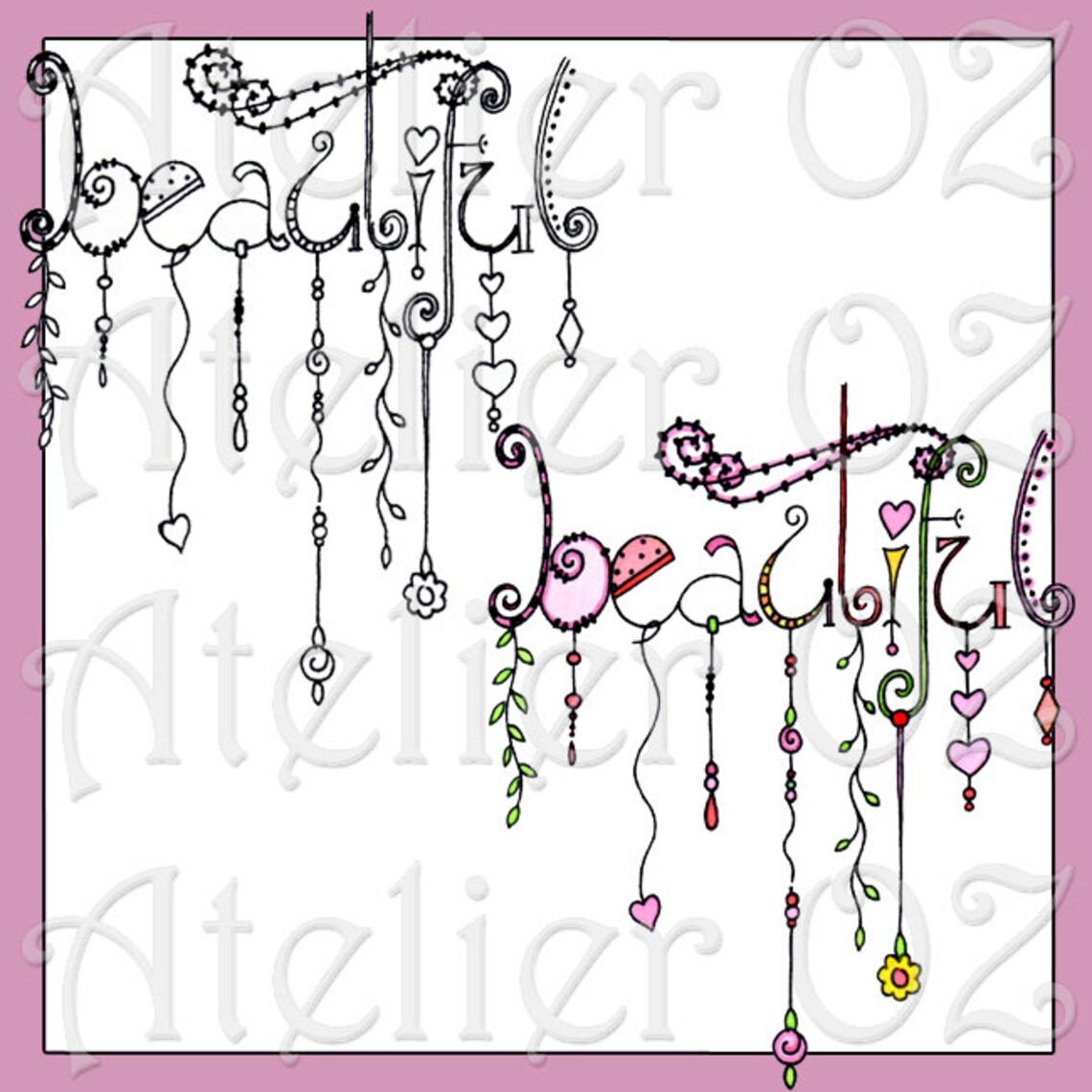 Beautiful Dangles Digital Stamp & Painted Image - Etsy