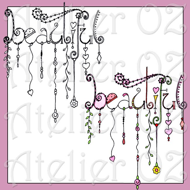 Beautiful Dangles Digital Stamp & Painted Image - Etsy