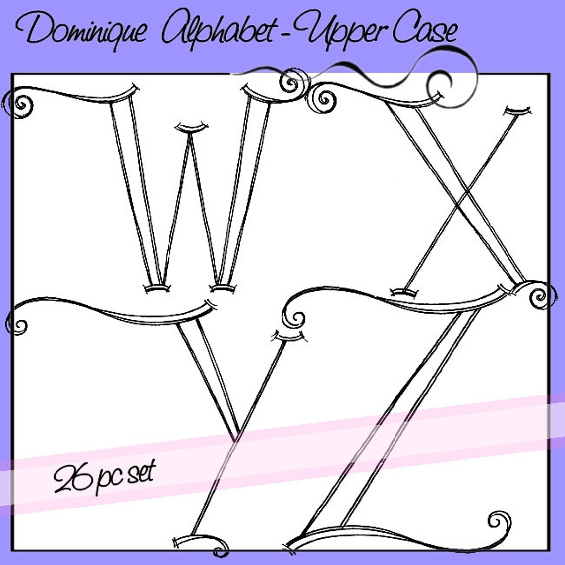 Dominique Alphabet Upper Case - Personal and Limited Commercial Use - Etsy