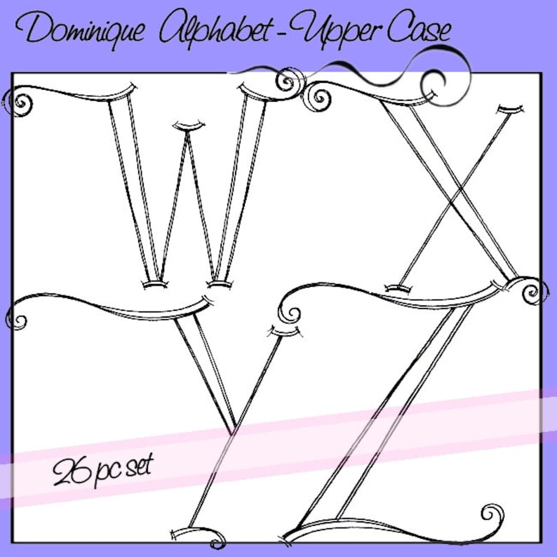 Dominique Alphabet Upper Case - Personal and Limited Commercial Use - Etsy
