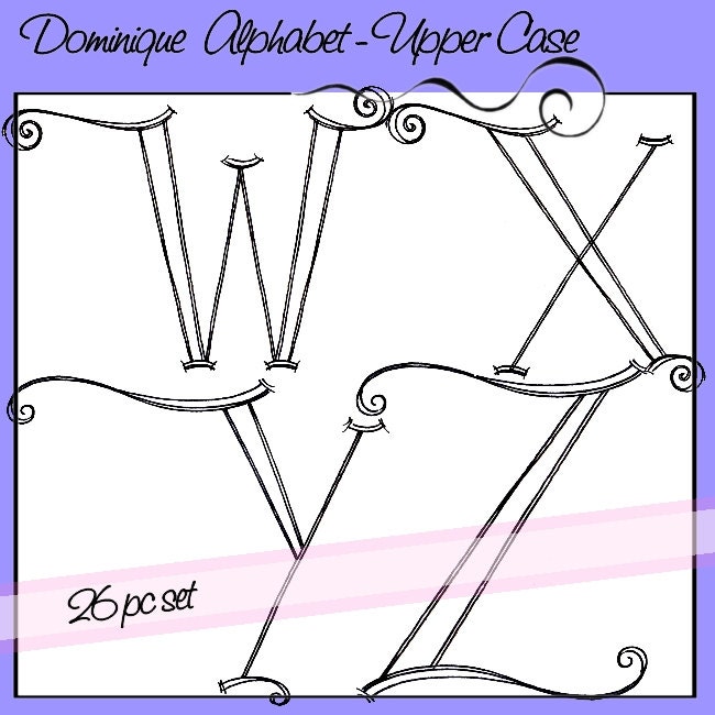 Dominique Alphabet Upper Case - Personal and Limited Commercial Use - Etsy
