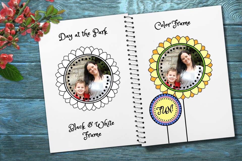 Funflower Stackable Round Doodle Frames 46 Piece Set - Personal and ...