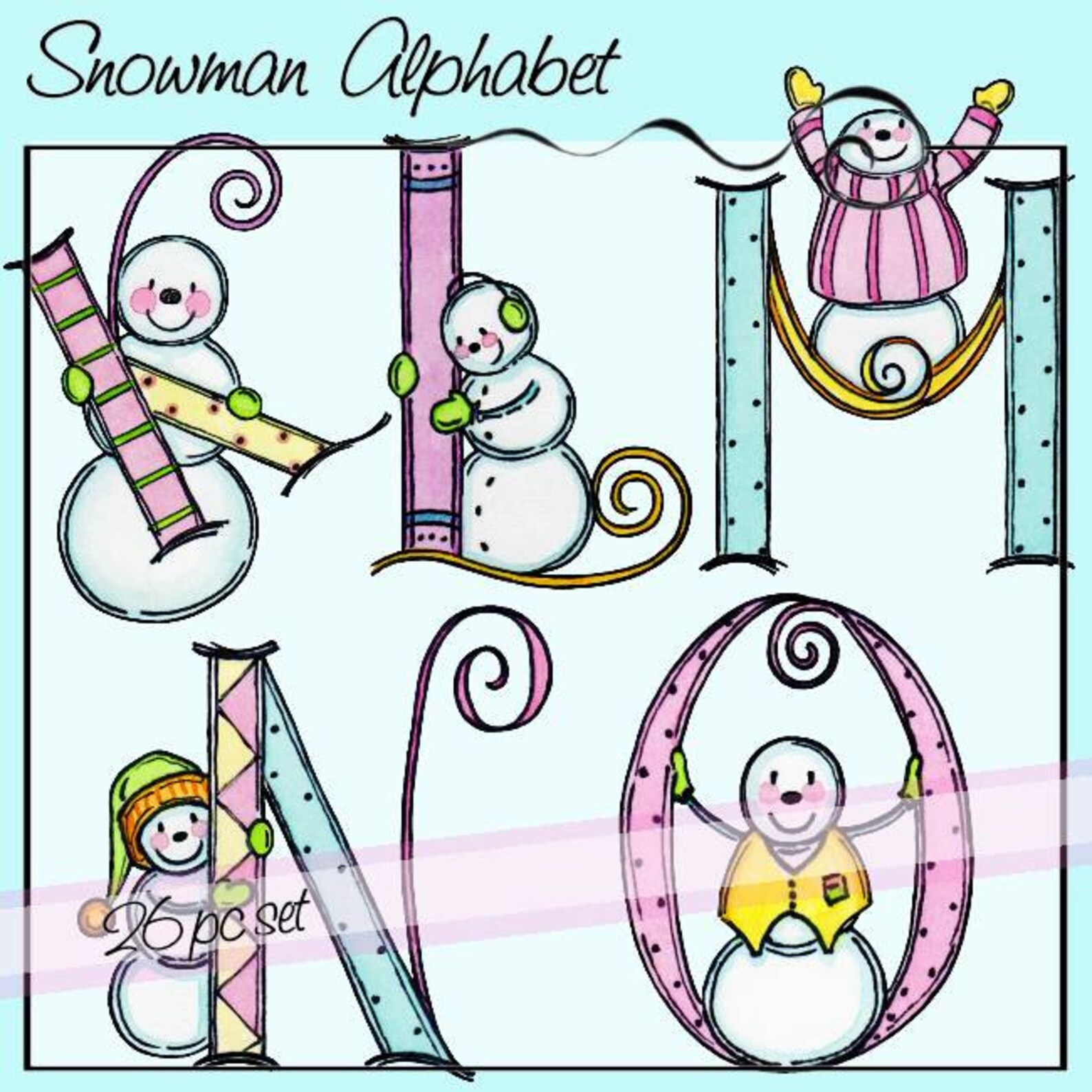 Snowman Alphabet - Personal and Limited Commercial Use - Etsy