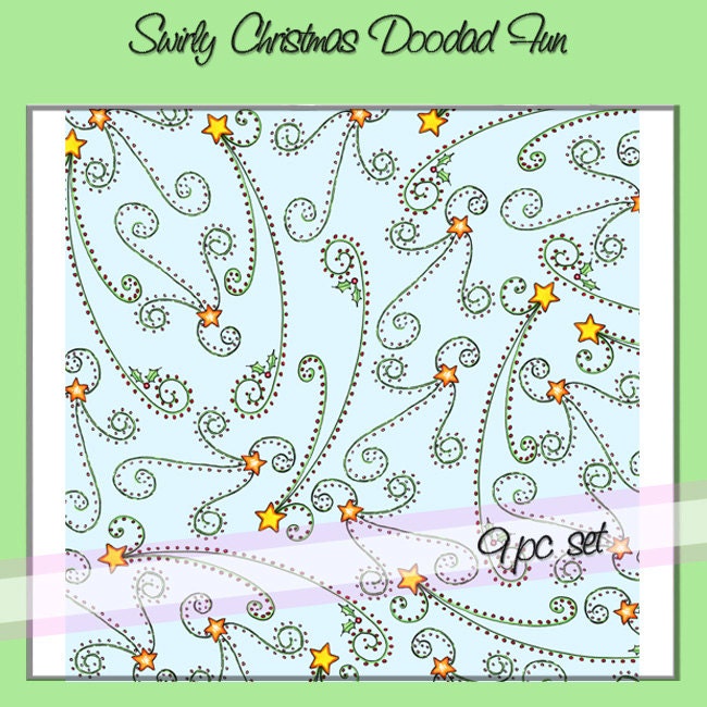 Swirly Christmas Doodad Fun DL Clip Art - Personal/ltd Commercial Use ...