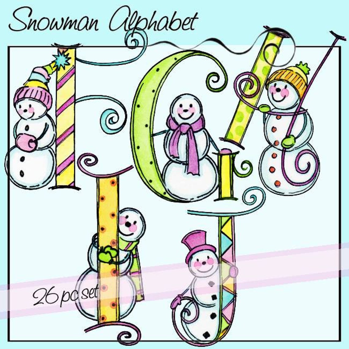 Snowman Alphabet - Personal and Limited Commercial Use - Etsy