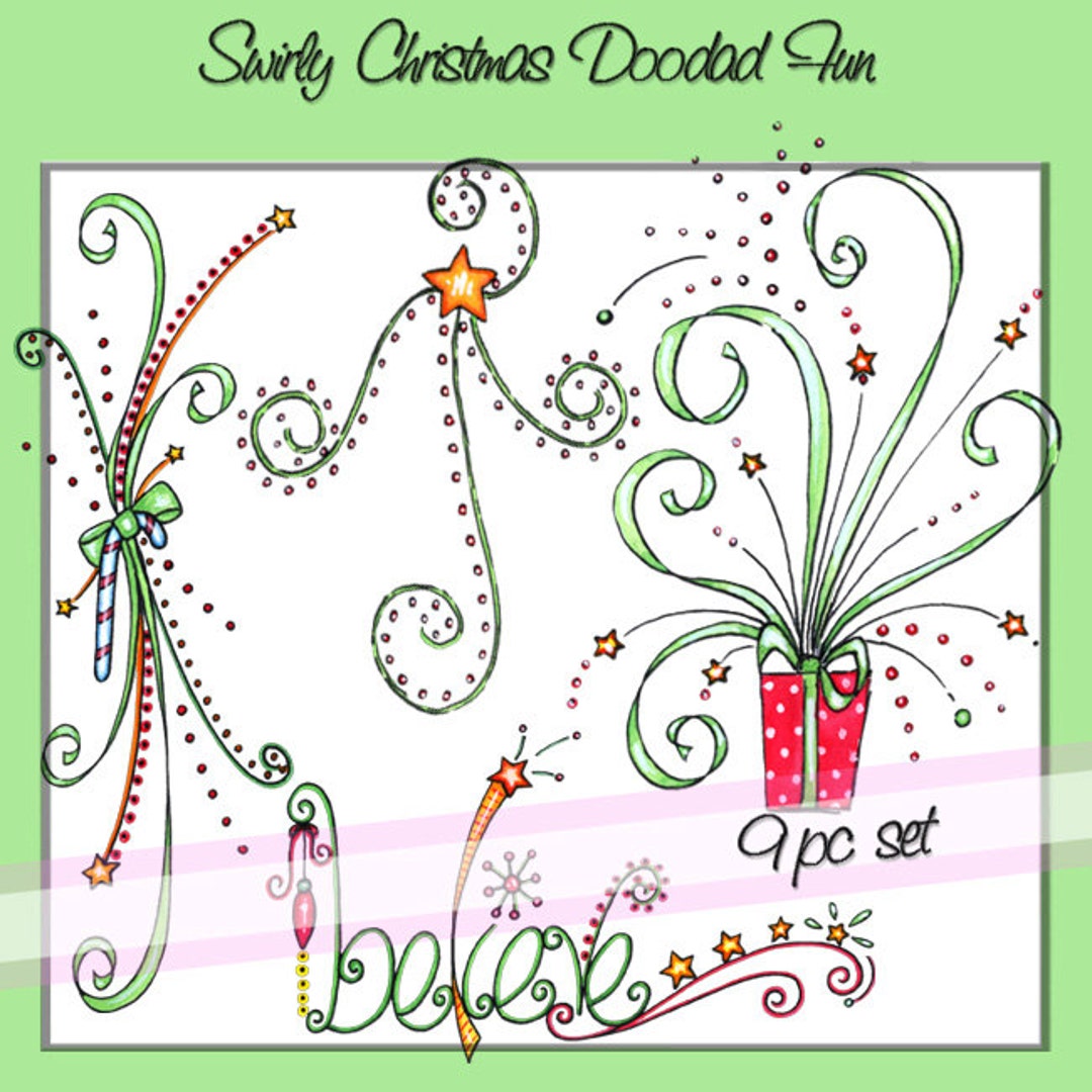 Swirly Christmas Doodad Fun DL Clip Art - Personal/ltd Commercial Use ...