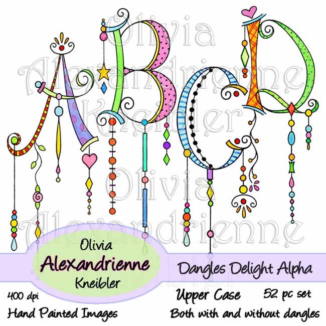 Dangles Delight Alphabet Upper Case - With and Without Dangles Included ...