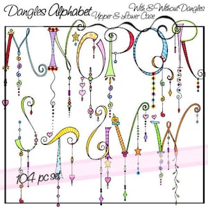Dangles Alphabet Upper & Lower Case - Personal and Limited Commercial ...