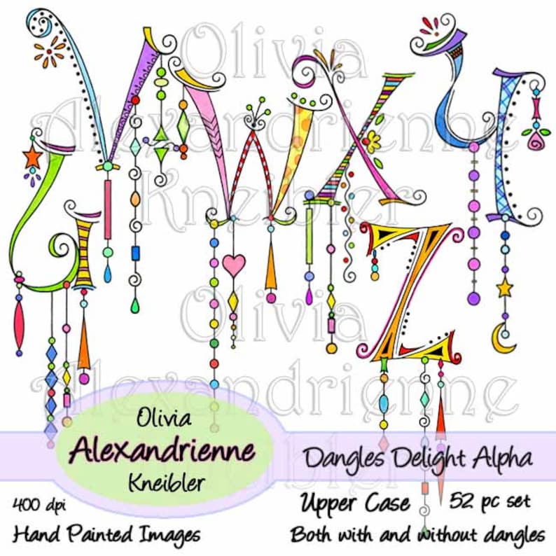 Dangles Delight Alphabet Upper Case - With and Without Dangles Included ...