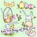 Easter With Bunny and Chick Downloadable Clip Art - Personal and ...