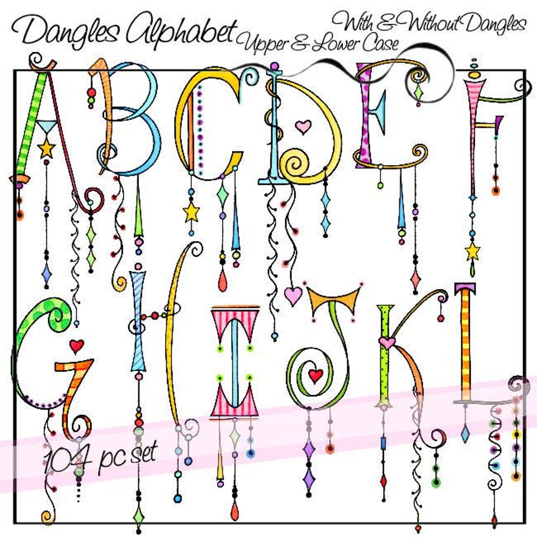 Dangles Alphabet Upper & Lower Case - Personal and Limited Commercial ...