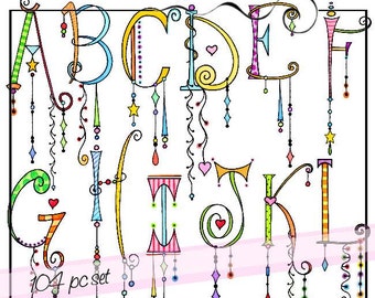 Dominique Alphabet Upper & Lower Case Personal and Limited | Etsy