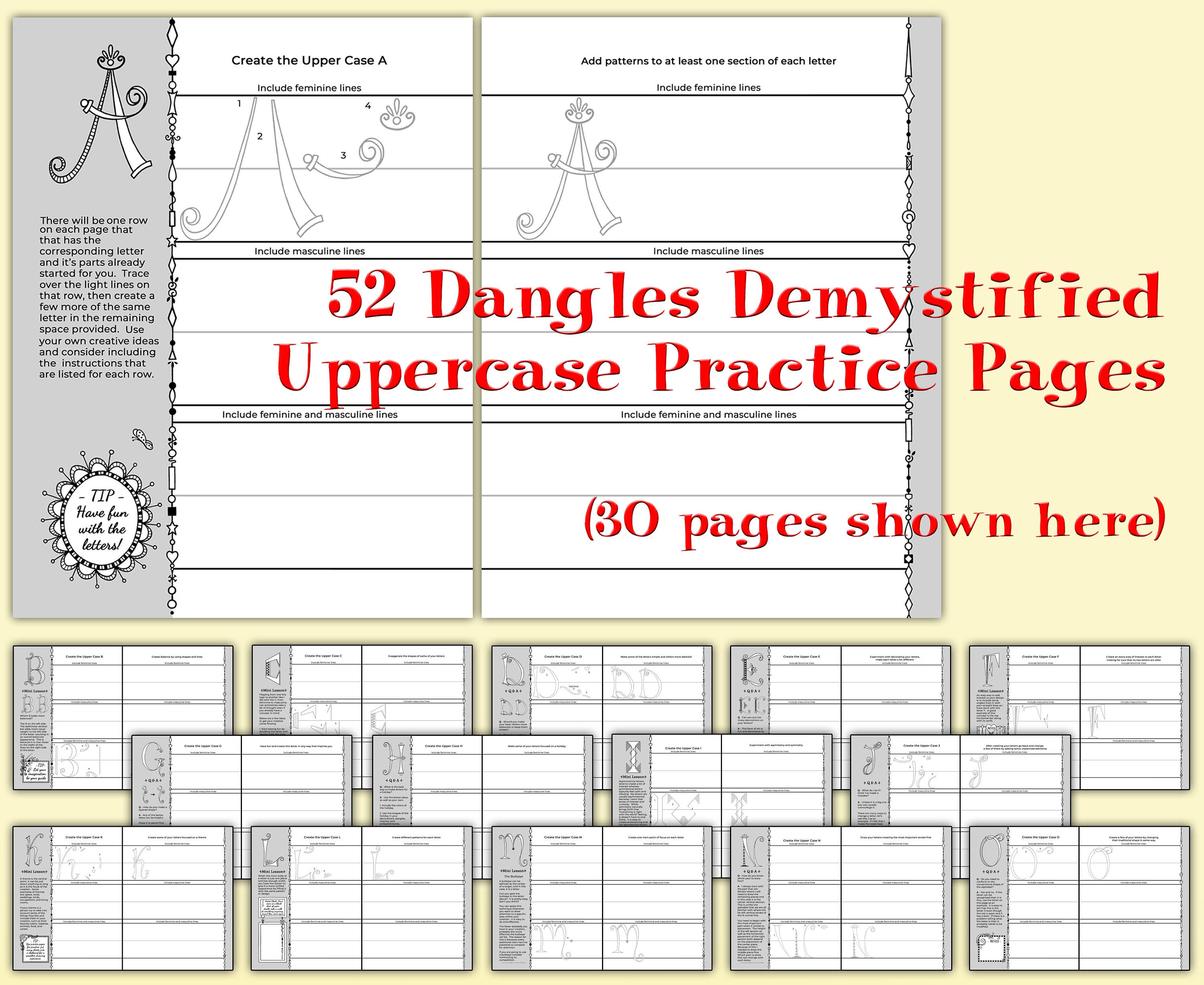 120+ Practice Sheets Bundle - Dangles Demystified EARLY RELEASE Upper ...
