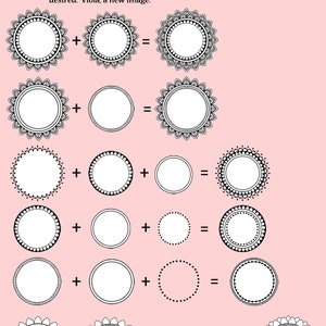 Funflower Stackable Round Doodle Frames 46 Piece Set - Personal and ...