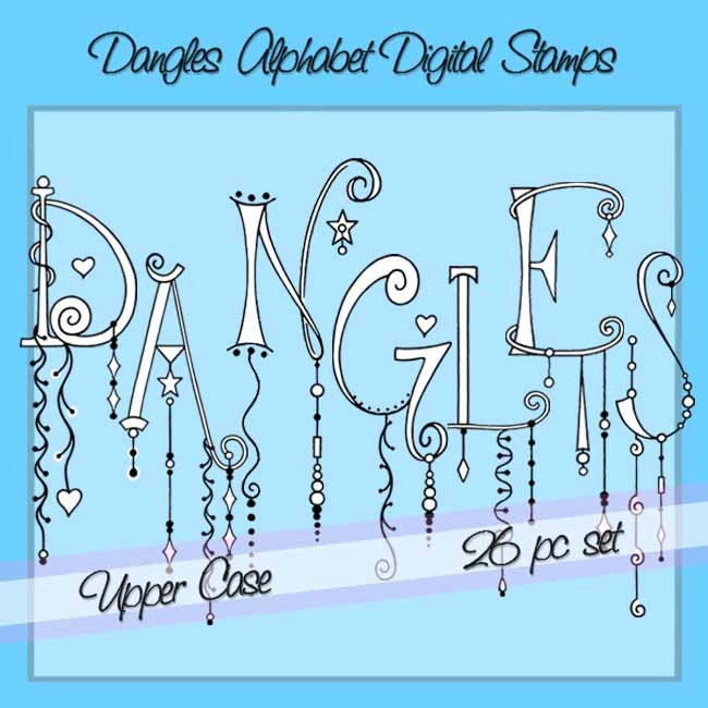 Dangles Alphabet Digital Stamps Upper Case - Utilisation commerciale ...