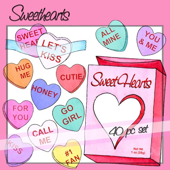Sweethearts Downloadable Clip Art 40 Piece Set Personal and | Etsy