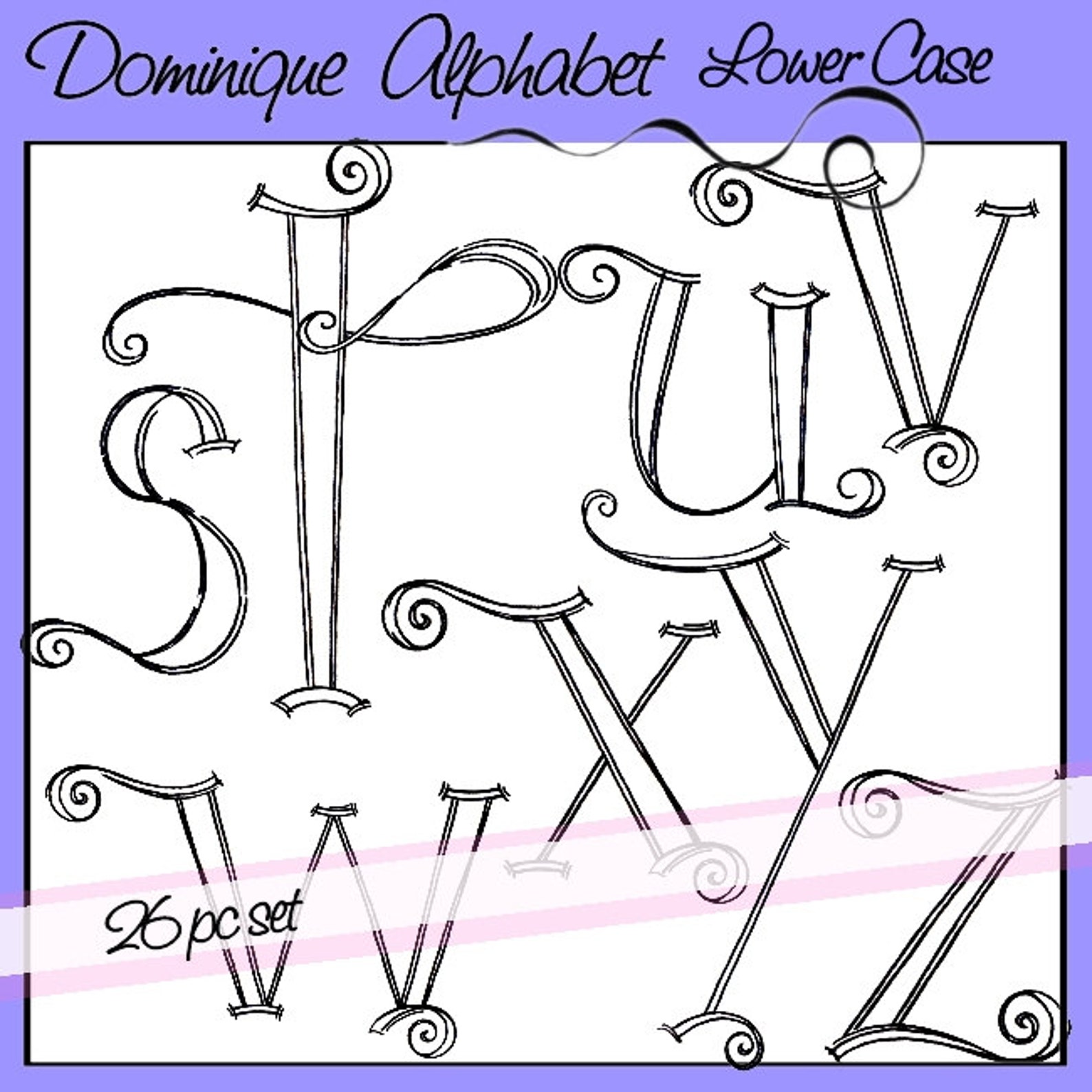 Dominique Alphabet Lower Case - Personal and Limited Commercial Use - Etsy