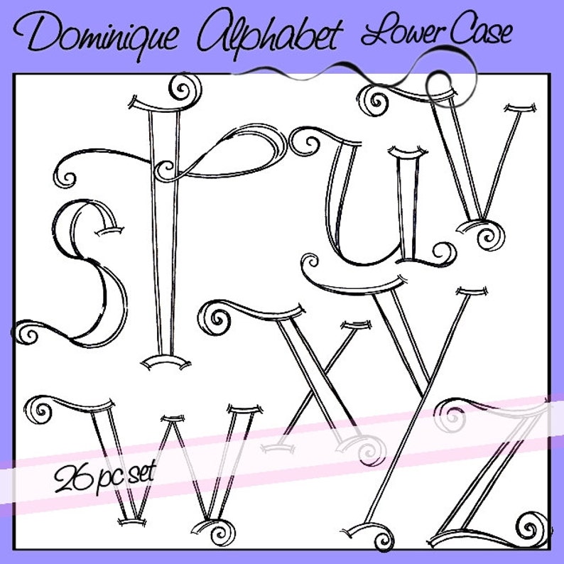 Dominique Alphabet Lower Case - Personal and Limited Commercial Use - Etsy