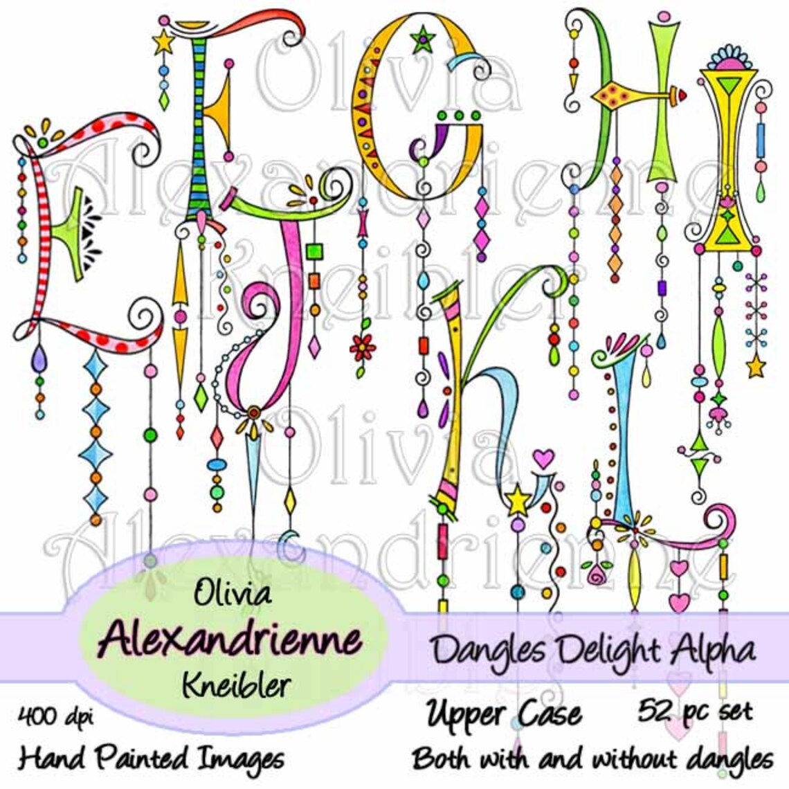 Dangles Delight Alphabet Upper Case - With and Without Dangles Included ...
