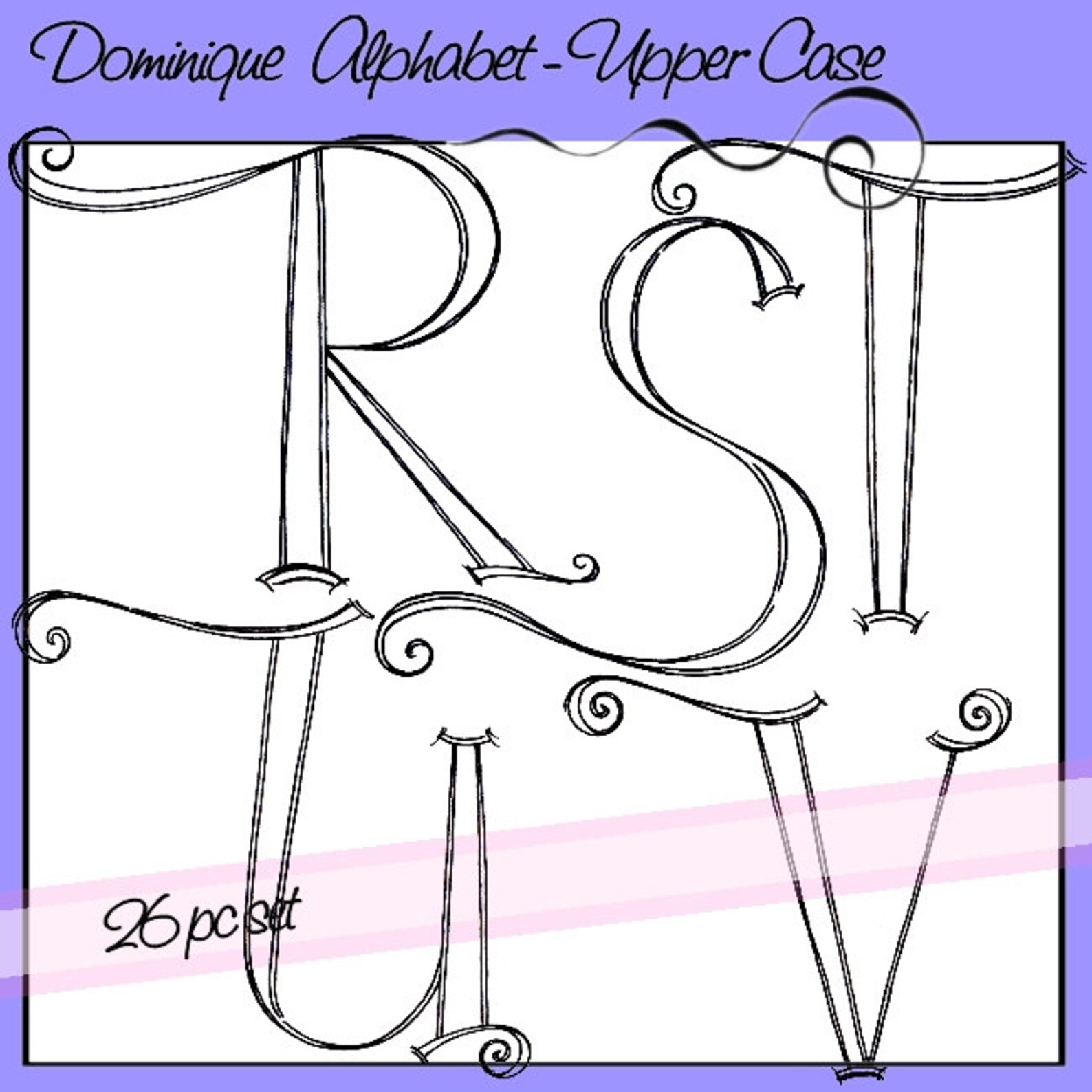 Dominique Alphabet Upper Case - Personal and Limited Commercial Use - Etsy