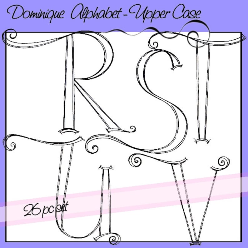 Dominique Alphabet Upper Case - Personal and Limited Commercial Use - Etsy