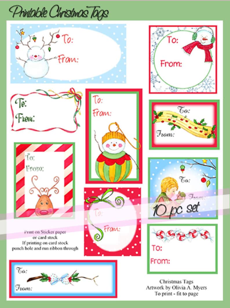 SALE! Christmas Tags - Clip Art - Printables -personal and Limited ...