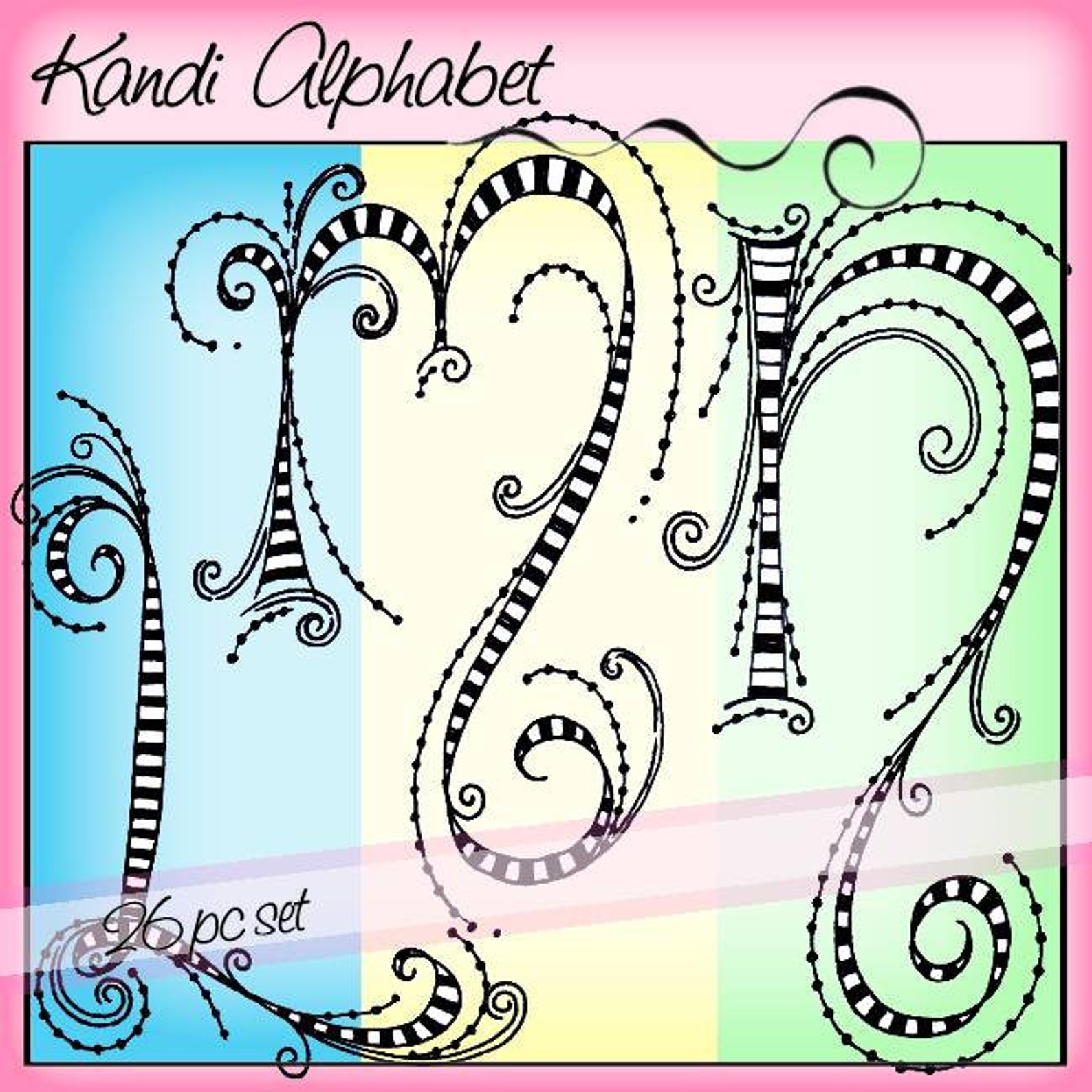 Kandi Alphabet Upper Case - Personal and Ltd Commercial Use - Great for ...