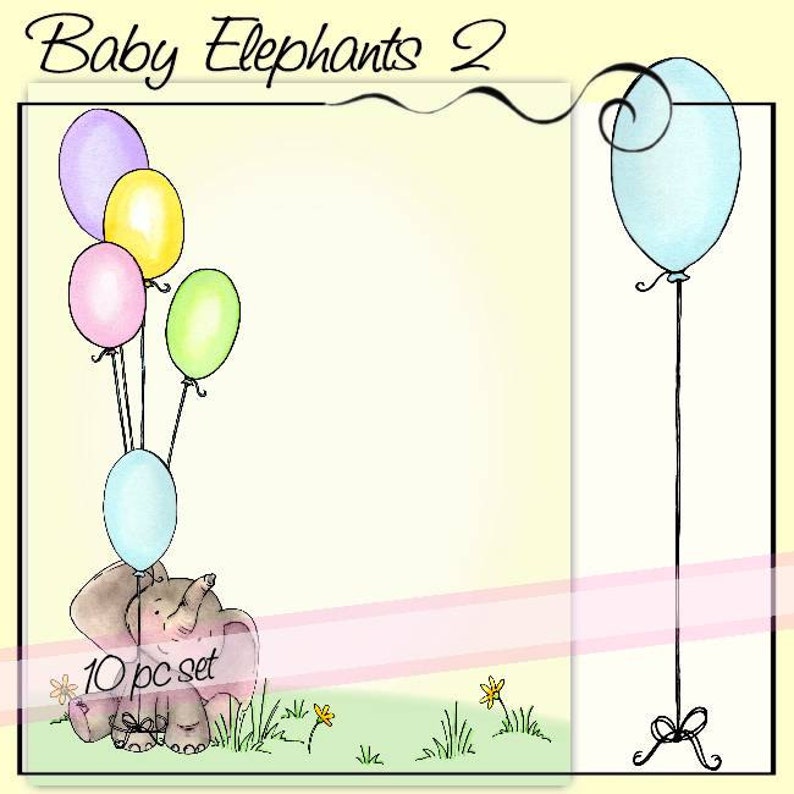 Baby Elephants 2 Downloadable Clip Art - Personal and Limited ...