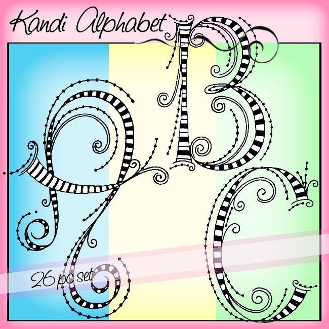 Kandi Alphabet Upper Case - Personal and Ltd Commercial Use - Great for ...