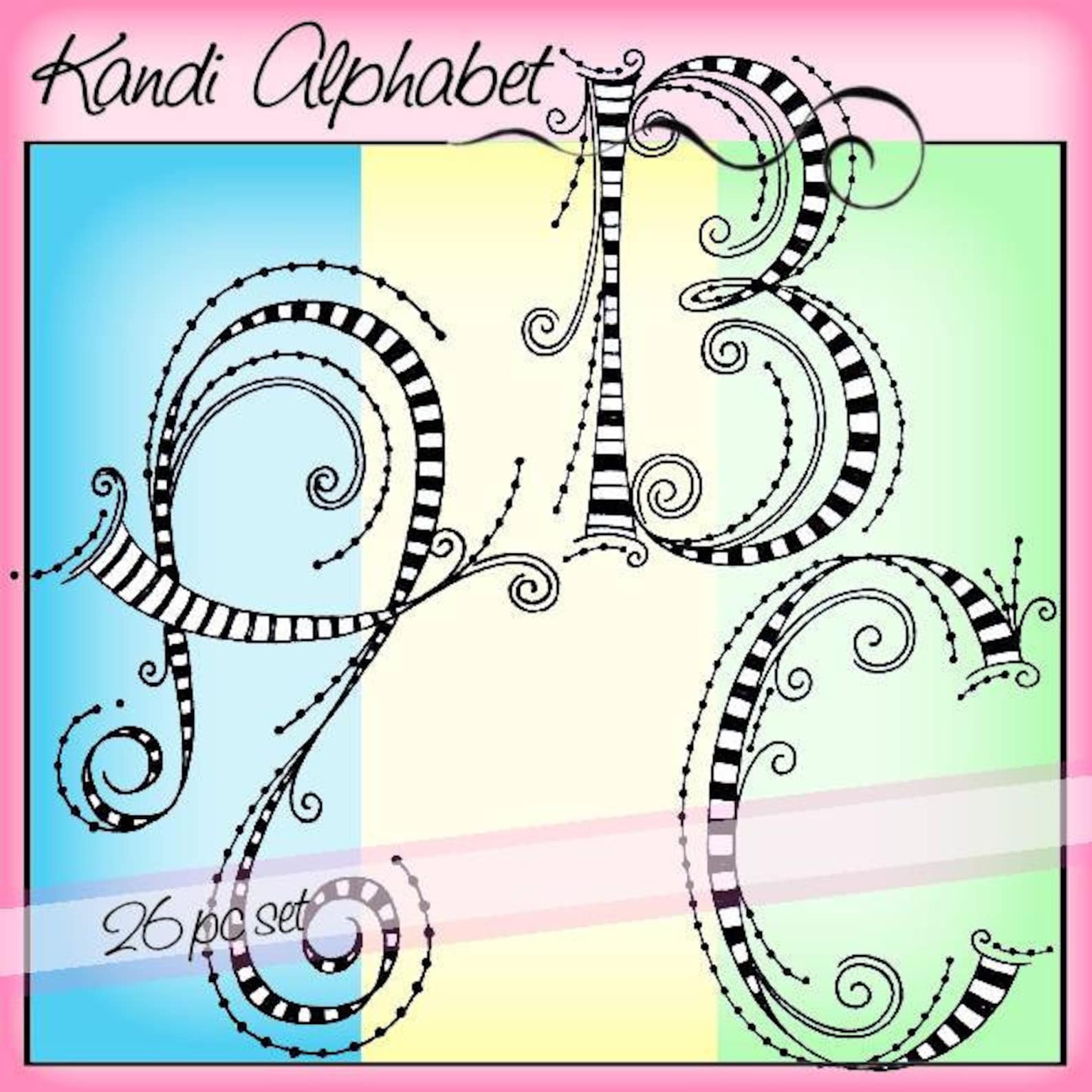 Kandi Alphabet Upper Case - Personal and Ltd Commercial Use - Great for ...