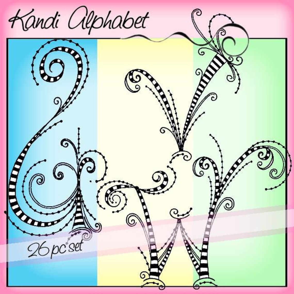 Kandi Alphabet Upper Case - Personal and Ltd Commercial Use - Great for ...