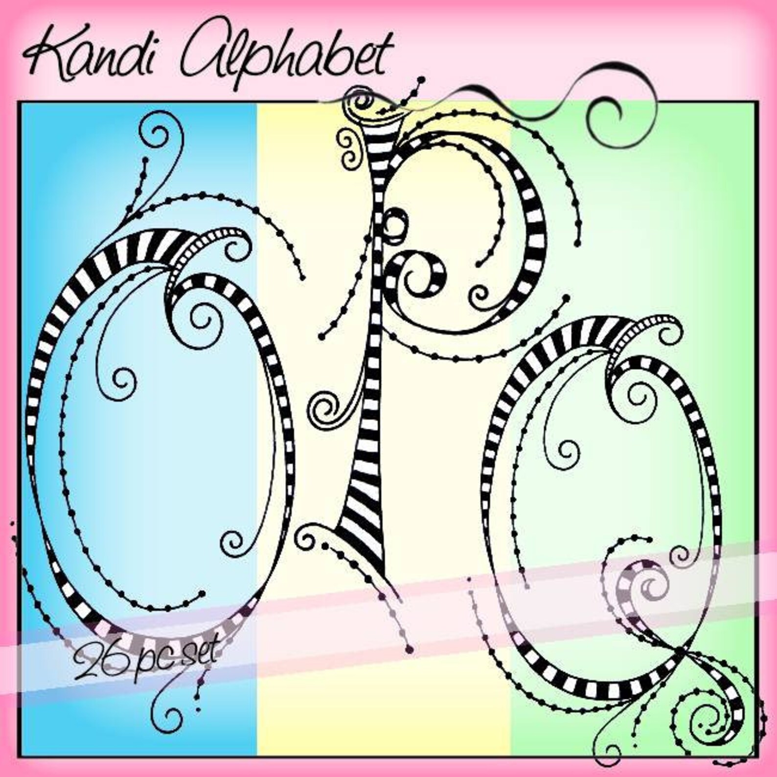 Kandi Alphabet Upper Case - Personal and Ltd Commercial Use - Great for ...